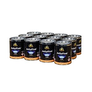 Real JELLYFISH Flame, 12 Cans (13 oz) Fireplace Gel Fuel Made in USA