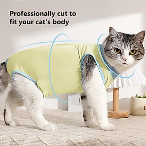 Cat Surgery Recovery Suit for Male Female Cat Onesie After Surgery Spay Surgical Abdominal Wound Skin Diseases E-Collar Alternative to Cone of Shame Kitten Body Post Suitical