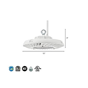 Lithonia Lighting JEBL 18L 40K 80CRI WH JEBL 18,000 Lumen LED High Bay Light with Cool White 4000K Color Temperature, White 5.00x13.00x13.00