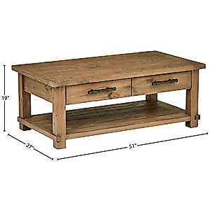 Amazon Brand – Stone & Beam Ferndale Rustic Coffee Table, 51"W, Sandstone