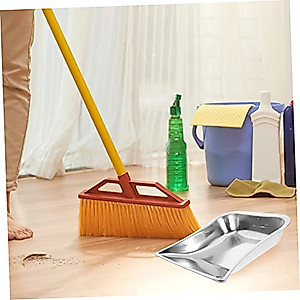 HOMOCONO 2pcs Desktop Dustpan Commercial Jumbo Dustpan Handheld Scooper Practical Cleaning Shovel Foam and Dustpan Debris Cleaning Tool Dustpans Portable Trash Shovel Stainless Steel Silver