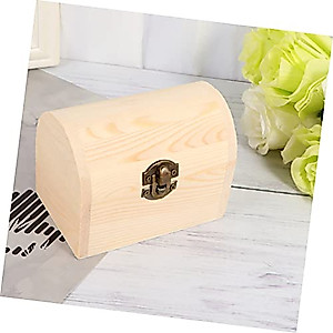EXCEART 2pcs box with Locking Simple Size Your DIY Jewelry Lid Storage and Paintable Organizer Handcraft Case Center Clasp Make Wood Hinged Trinket Arch Gift Home Wooden for Decoration
