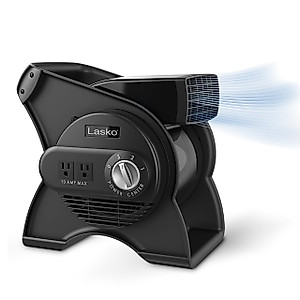 Lasko U12104 High Velocity Pro Pivoting Utility Fan for Cooling, Ventilating, Exhausting and Drying at Home, Job Site and Work Shop, Black 12104 12.2 x 9.6 x 12.3 inches