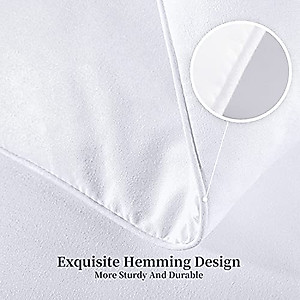 Kingsley trend King Comforter Duvet Insert - All Season Quilted Ultra Soft Breathable Down Alternative King Size Comforter, Box Stitch White Comforter with Corner Tabs, King 104x92