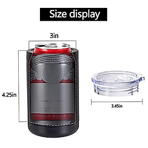 Can Cooler 3in x 4.25in Can Cooler insulated 3-in-1 Stainless Steel Beer Can Cooler universal (black1pcs)