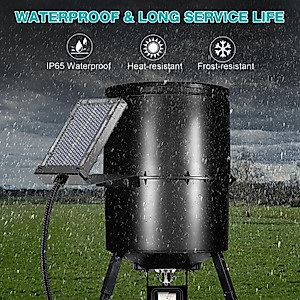 Solar Panel for Deer Feeder, 6V Solar Panel Outdoor Hunting Feeder Waterproof, Solar Power Battery Charger 6Volt with Mounting Bracket and Alligator Clip Design for Game Feeder