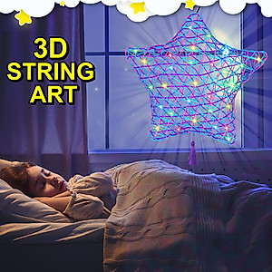 3D String Art Kit for Kids - Upgraded Makes a Light-Up Star Lantern with Multi-Colored Lights - Crafts for Girls and Boys - Kids Gifts - DIY Arts & Craft Kits for 8, 9, 10, 11, 12 Year Old Girl