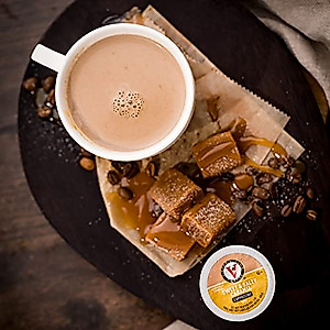 Victor Allen's Coffee Sweet and Salty Caramel Flavored Cappuccino Mix, 42 Count, Single Serve K-Cup Pods for Keurig K-Cup Brewers Brewers