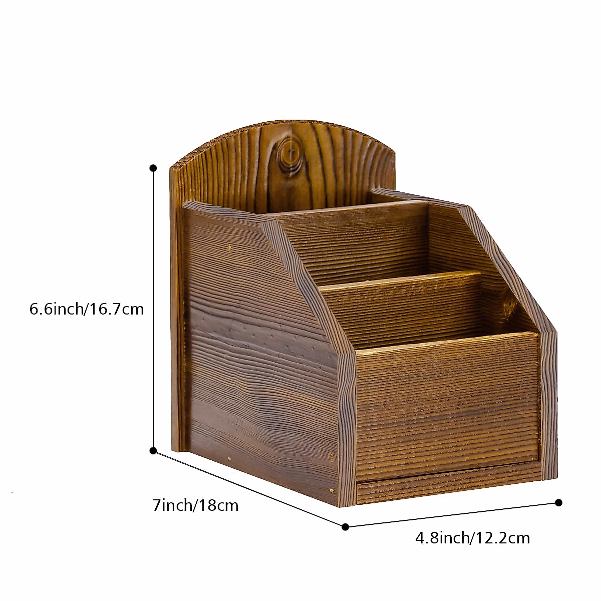 CEDAR ALPHA Wood TV Remote Holder,Wooden Remote Control Caddy,3 Slot Office Supply Organizers,Farmhouse Remote Control Holder TV Remote Caddy,wood storage, desk organizer, pencil holder