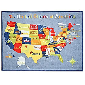 USA Map Carpet Educational and Fun Learn USA States for Kids Boys Girls Bedrooms Playrooms Daycares Classrooms Area Rug United States Map (3'3" x 4'5")
