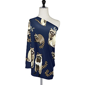 YYZZH Cute Fluffy Raccoon Tree Branch Forest Animal Beast Pattern Stretchy Baby Car Seat Cover Infant Canopy Nursing Covers Breastfeeding Cover Breathable Windproof Winter Scarf for Boys Girls