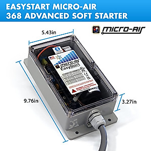 EasyStart Micro-Air 368 Advanced Soft Starter (ASY-368-X72-BLUE), Air Conditioner Soft Start Works with Generator, Start Air Conditioners at Less Power, Automotive & RV Use, 6 Ton Compressor