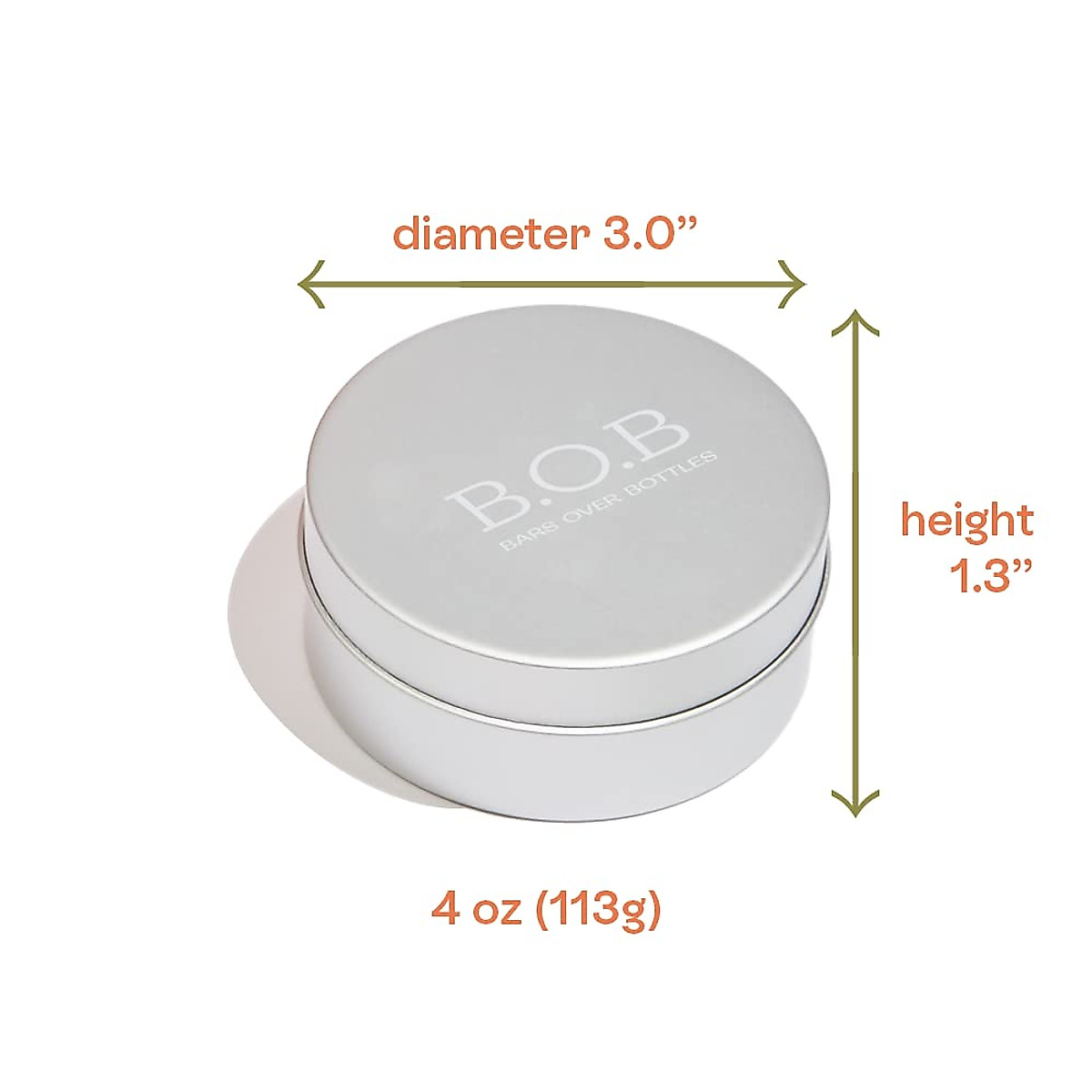 B.O.B BARS OVER BOTTLES Travel Tin Case | Shampoo and Conditioner Storage Container | Travel Size Tins & Soap Saver - 100% Zero Waste | Eco-friendly, Plastic-free | Aluminum | Recyclable | Silver