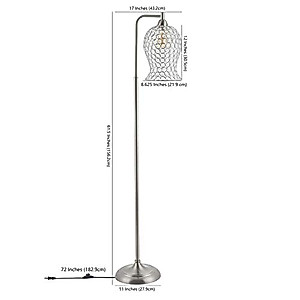 Safavieh Lighting Collection Izzy 62-inch Nickel Iron Arc Floor Lamp (LED Bulb Included) FLL4088A