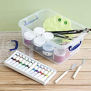 Yarebest 2-pack Storage Boxes with Lids, 8 Liter Plastic Box Set