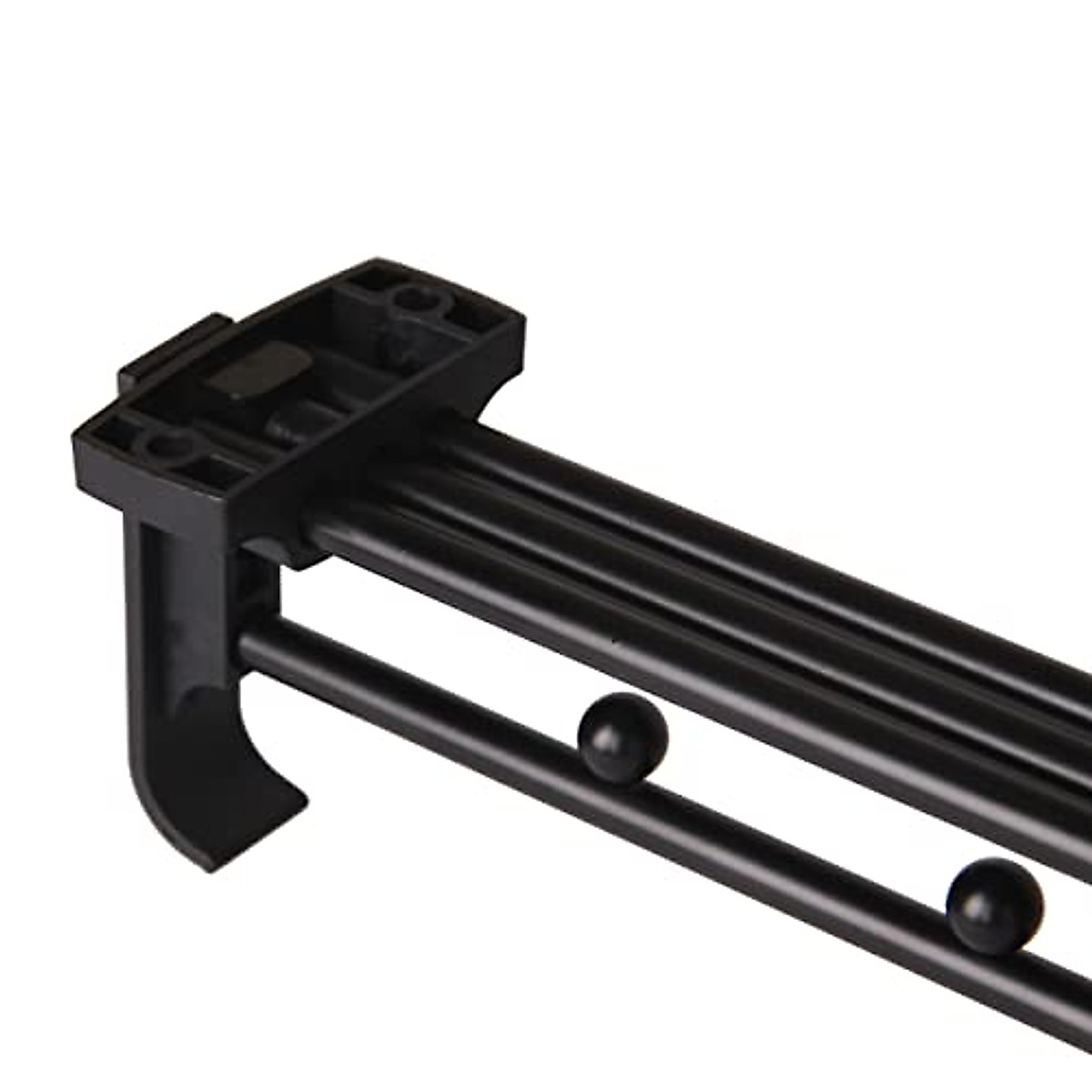 Heavy Duty Extendable Pull Out Closet Rod Sliding Wardrobe Closet Rod Hanging Rod for Closet Storage Wardrobe Clothes Hanger Rail Towel Ideal for Closet(Black) (30 cm/11.8 inch)