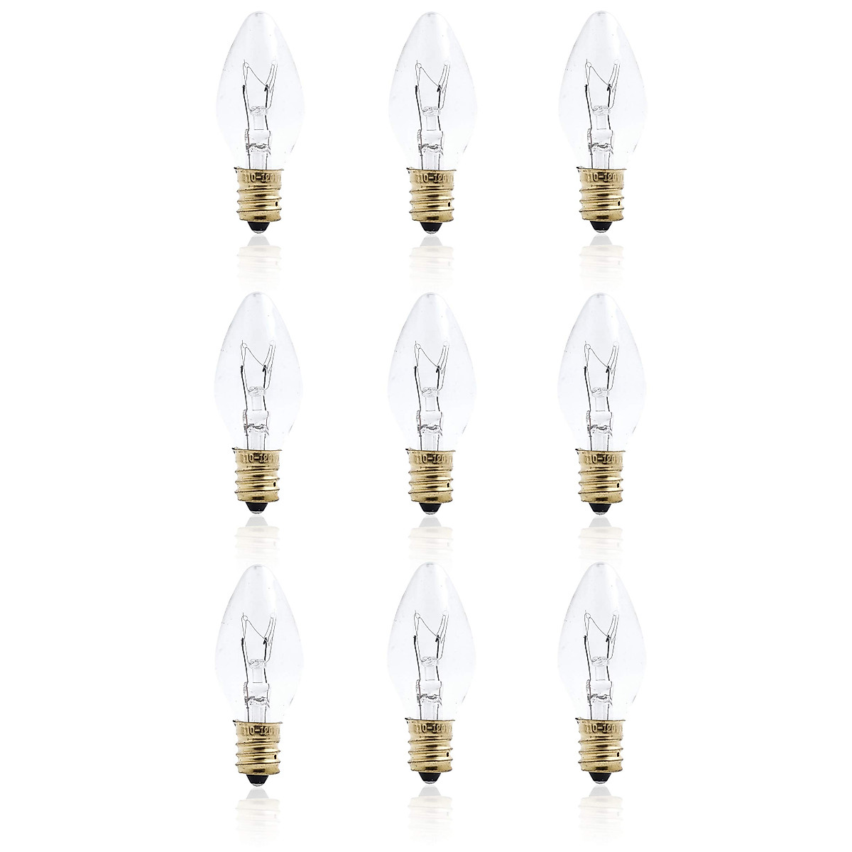 Mandala Crafts 7W 120v Night Light Bulbs Dimmable Himalayan Salt Lamp Bulbs - 12 C7 Bulbs E12 Small Bulbs for Christmas Village Light Bulbs Inflatable Light Bulb Replacement