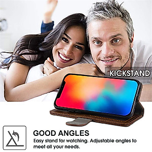 for Emporia Smart 5 Case, Leather Wallet Case with Cash & Card Slots Soft TPU Back Cover Magnet Flip Case for Emporia Smart 5 (5.5”) Brown