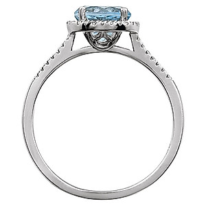 925 Sterling Silver Sky Blue Topaz Faceted Sky Blue Topaz .01 Dwt Diamond Ring Size 6.5 Jewelry for Women