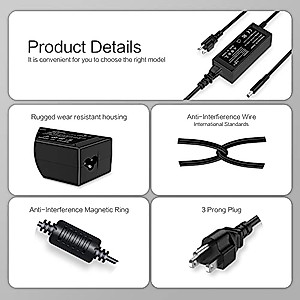 65W Replacement AC Adapter Laptop Charger for Dell Latitude 13 3301 3310 3390 14 3400 3410 3420 3490 15 3500 3510 3520 3590 Vostro 13 5301 5390 14 5401 5402 5490 15 3558 3559 Power Cord