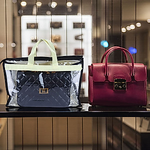 Droutti 8 Pack Handbag Dust Bags Transparent Hanging Purse Organizer Wallet Storage Bag 4 Sizes Clear Handbag Organizer Dust Bags for Closet Shelf