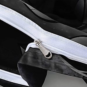 Holiyjog Gold Flowers Duvet Cover Set Black Color Background Comforter Covers Queen Size Boho Bedroom Bedding Sets Queen Size