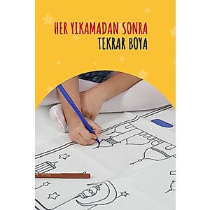 ihvan online, Kids Prayer Mat, Washable Painted Prayer Rug for Kids, Colourful Marker, Muslim Prayer Mala Beads, Soft Salah Travel Mat Carpet, Perfect Islamic Gifts for Kids, Blue