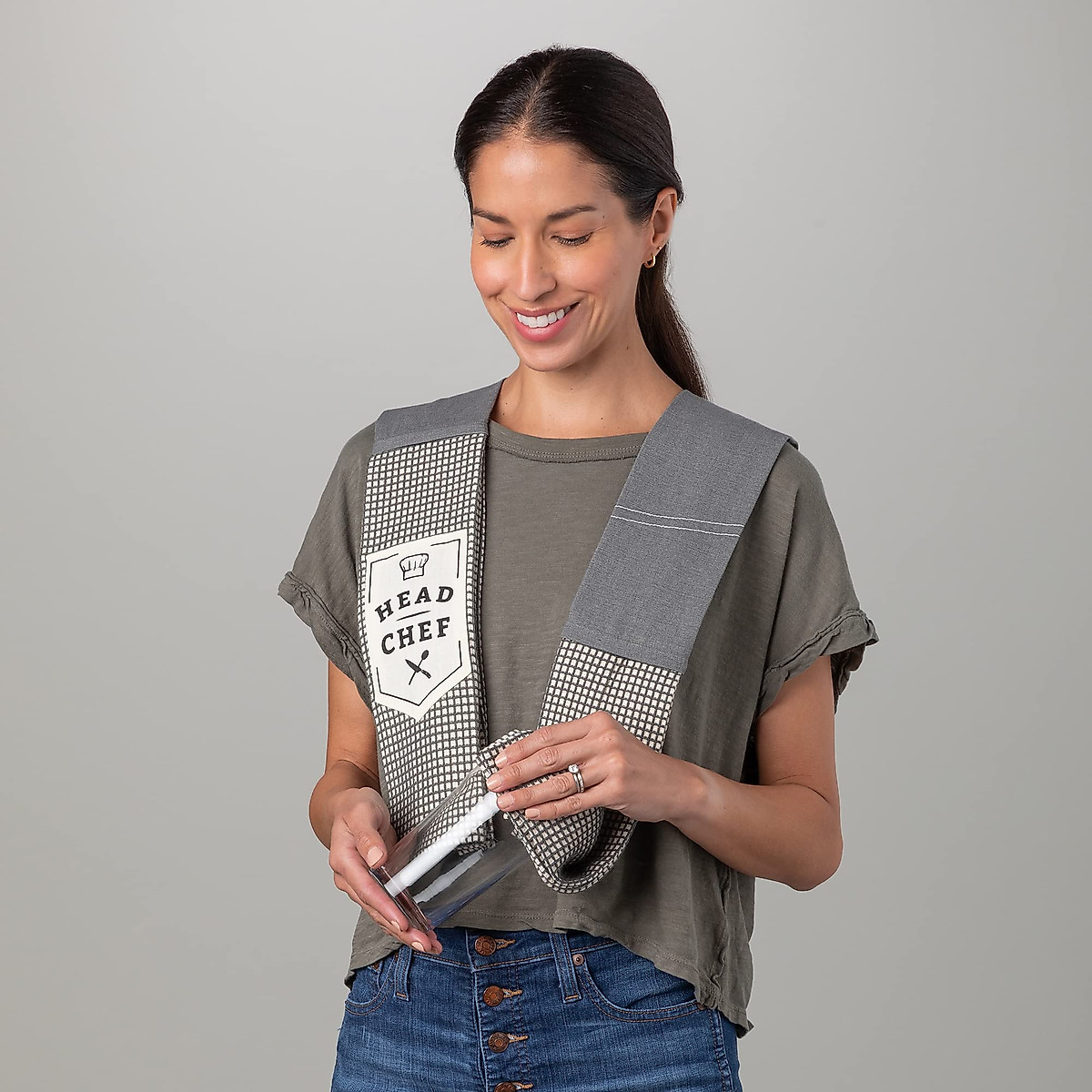 DEMDACO Head Chef Blue Extra Long Cotton Blend Over The Shoulder Kitchen Towel Boa