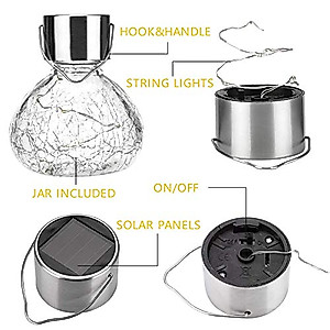 GIGALUMI Hanging Solar Lantern,4 Pack Outdoor Christmas Decorations,Hanging Solar Lights Outdoor Waterproof , Garden Decor for Lawn,Garden,Yard,Tree?Warm White