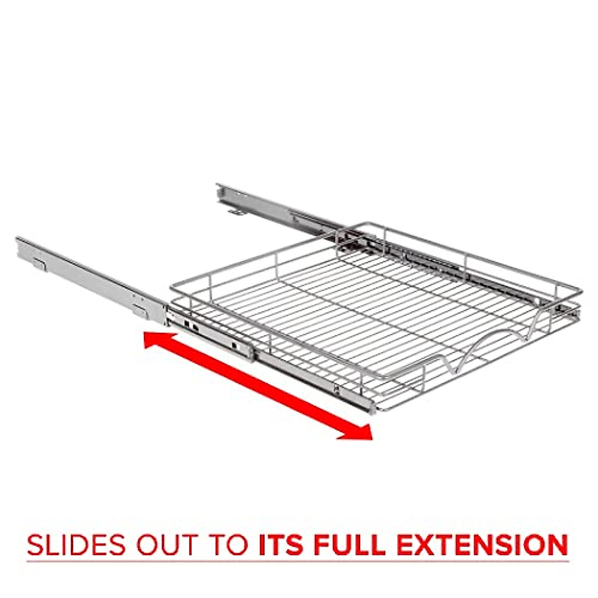 HOLD N' STORAGE Pull Out Cabinet Organizer, Heavy Duty-w/Lifetime Limited Warranty-20”Wx21”D- Requires At Least a 21-1/4” Cabinet Opening, Steel Metal Cabinet Drawers Slide Out, Chrome Finish