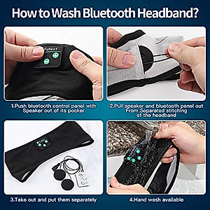 Fulext Sleep Headphones Bluetooth Headband,Sleeping Headphones Sports Headband Headphones, Long Time Play Sleeping Headsets with Built in Speakers Perfect for Workout,Running,Yoga