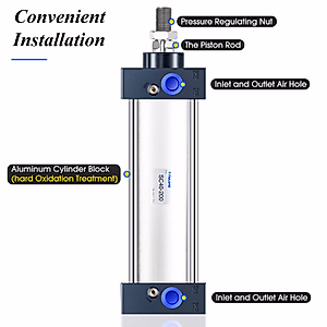 TAILONZ PNEUMATIC Air Cylinder SC 40 X 200 Bore: 40mm Stroke: 200mm Screwed Piston Rod Dual Action