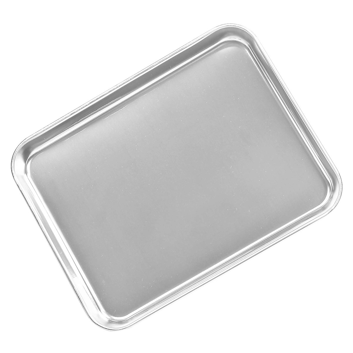 2 Pack Large Stainless Steel Tray, Non Toxic & Healthy, Mirror Finish & Rust Free Thickening Pan, for Baking Cookie Sheet, Lab Medical Instruments, Dental, Tattoo and Surgical (16'' x 12'' x 1'')