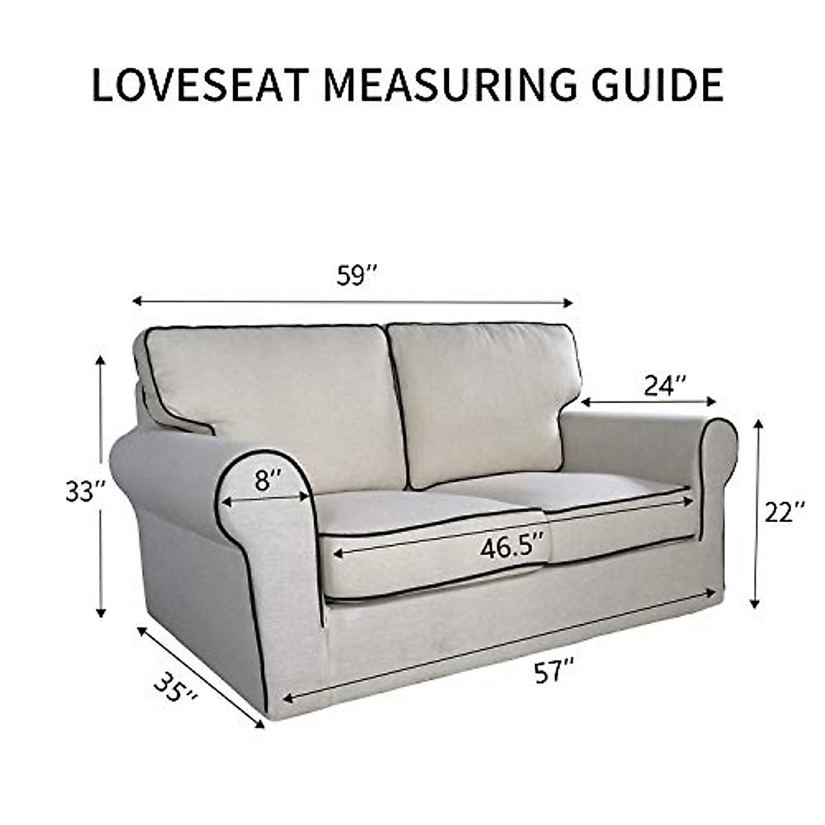 PureFit Reversible Quilted Sofa Cover, Water Resistant Medium Slipcover Furniture Protector, Washable Couch Cover with Non Slip Foam and Elastic Straps for Kids, Dogs, Pets (Loveseat, Chocolate/Beige)