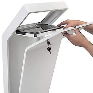 Displays2go 12.9 Inch Tablet Kiosk Stands with Locking Enclosure – (IPGRAND12WH)