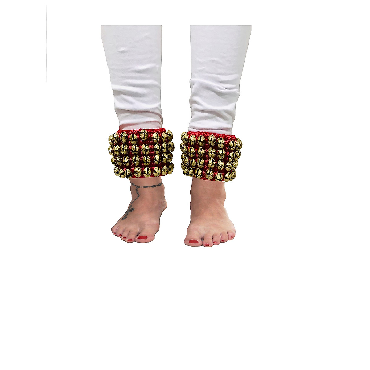 Ghungroo dancing bells ankle bells ghunghroo Red soft pad Four line ghungroo (40 + 40) Classical Dance Accessories Kathak dance brass bells (14 NO.) musical anklet for Bharatnatyam