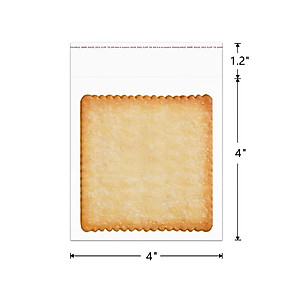Doutop Self Seal Cellophane Bags 4x4 100pcs Self Adhesive Cello Bags 1mil Crystal Square OPP Plastic Bags for Bakery Cookie Brownie Candy Snacks Cards Crafts Nuts Soap