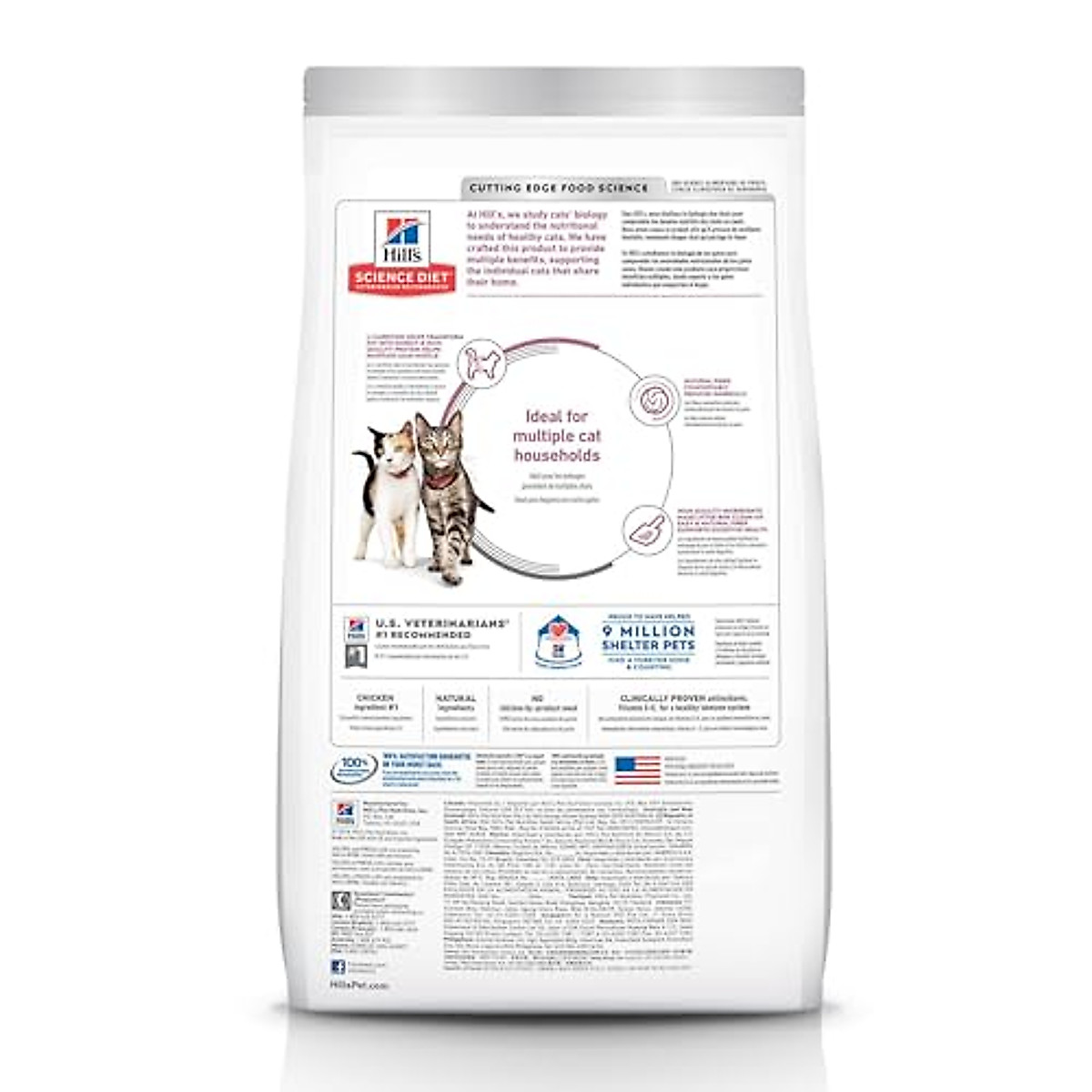 Hill's Science Diet Adult Multiple Benefit Chicken Recipe Dry Cat Food, 7 lbs.