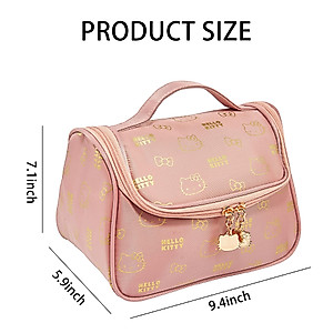 JAMNSY Women's Luxury Printed Makeup Bag | Zipper Cosmetic Bag with Handle | Cute Travel Toiletry Bag Organizer - Lovely Gifts for Her