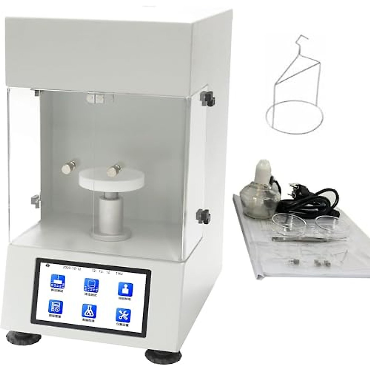 ﻿CNYST Du Nouy Ring Tensiometer Surface Tension Meter Tester with Platinum Ring Method 0-1000mN/m Support Data Storage Password Management Function Real-time Measurement Curve