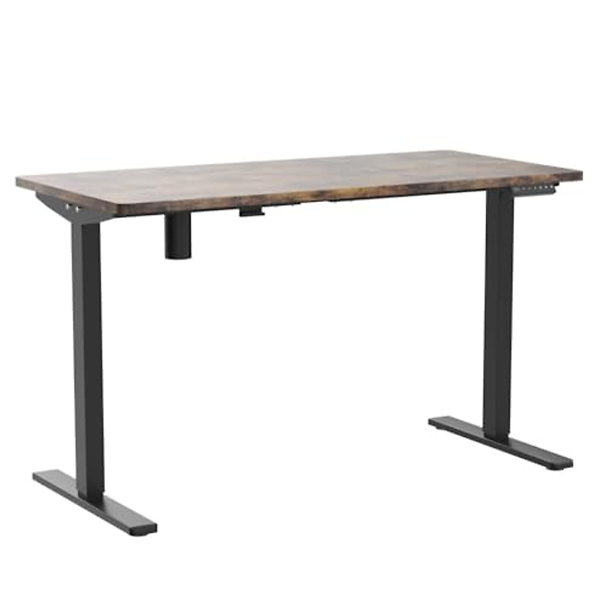 FLEXISPOT EN2 Whole-Piece Standing Desk with Clamp Power Strip, 55 x 28 Electric Stand Up Height Adjustable Desk with Cable Management (Black Frame + 55" Rustic Brown Desktop, 2 Packages)