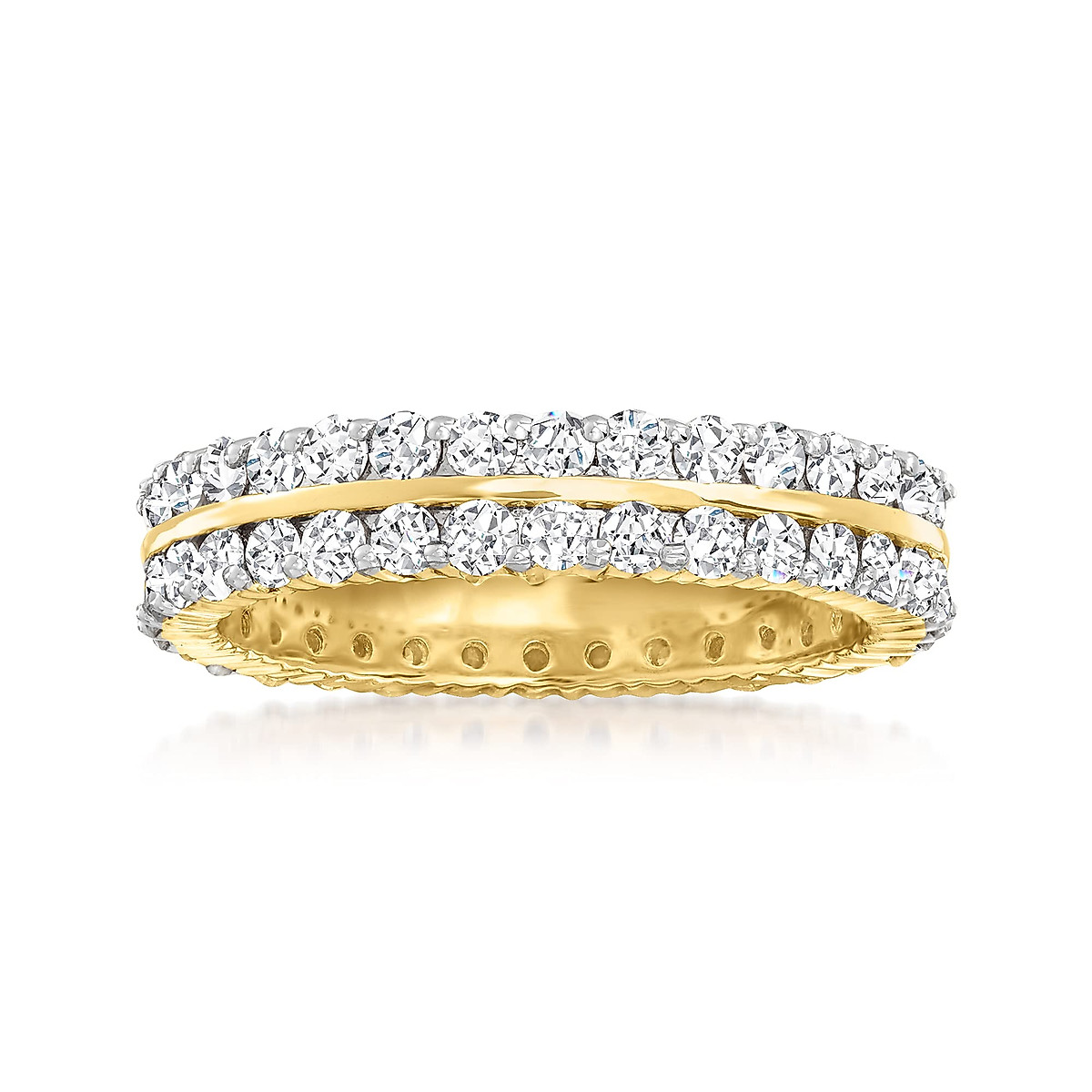 Ross-Simons 2.00 ct. t.w. Diamond 2-Row Eternity Band in 14kt Yellow Gold. Size 8