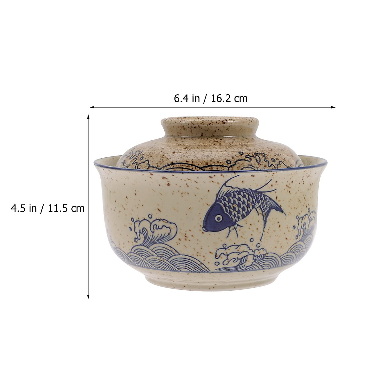 HANABASS Porcelain Pasta Bowls Ramen Bowl Japanese Noodle Bowls with Lid Large Ceramic Bowl with Lid and for Soup Rice Noodle and Porridge Microwave Oven Safety 6. 5inch Chinese Soup Bowl