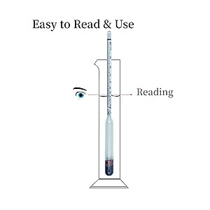 5 Pieces Alcoholmeter Accurate Alcohol Hydrometer Kit 0-100% ABV, for Spirits Whiskey Moonshine Distilling Liquor Testing with Glass Test Jar Wooden Storage Box (Wooden Box)