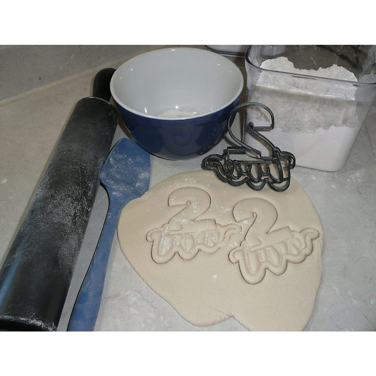 NUMBER 2 WITH WORD BIRTHDAY ANNIVERSARY PARTY AGE DATE DETAILED COOKIE CUTTER MADE IN USA PR2403