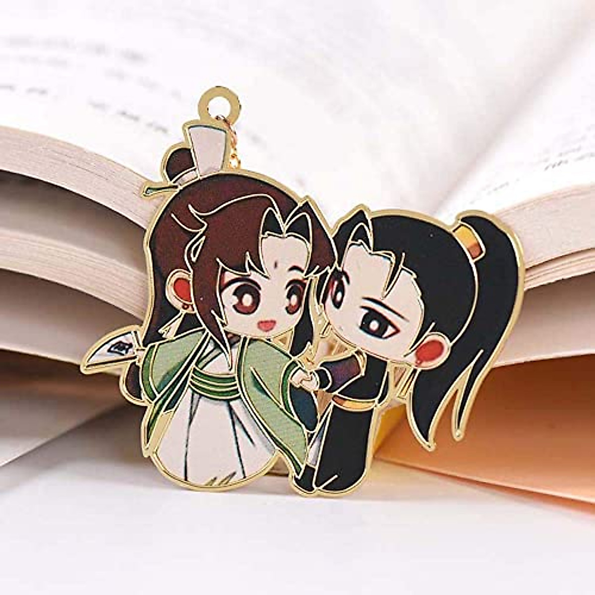 Hmango Mo Dao Zu Shi Anime Metal Bookmark,Metal Tassel Vintage Pendant Hollowing Bookmark,Gift for Book Lovers Mo Dao Zu Shi Fans (E)