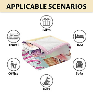 Unicorn Blanket - Soft Fuzzy Throw Blankets for Girls - 50"x60" Throw Size Blanket for Bed & Couch - Pink Cute Throws Gifts