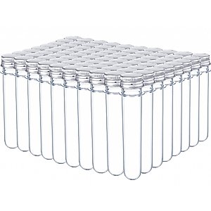 80 Pcs Plastic Test Tubes with Caps 45ml Clear Test Tubes 140 x 25 mm Gumball Candy Tubes for Science Party Supplies Science Experiment Halloween Christmas Birthday Gifts Home Decoration