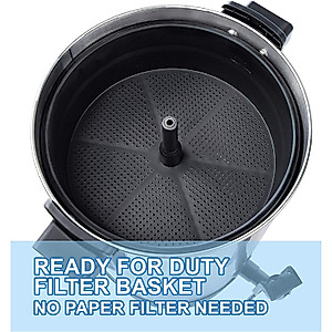 SYBO SR-CP35C Commercial Grade Stainless Steel Percolate Coffee Maker Hot Water Urn for Catering, 30-Cup, 3.5L, Metallic