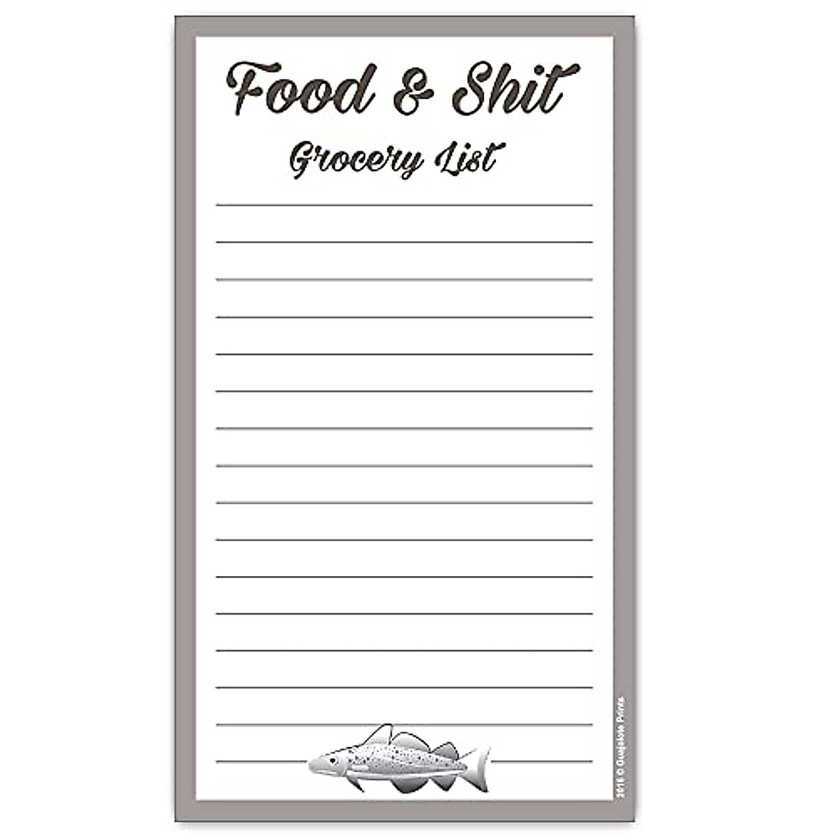 Guajolote Prints Magnetic Notepad for Grocery List, Food and Shit Funny Shopping List, 7 x 4.25 inch, 50 Sheets